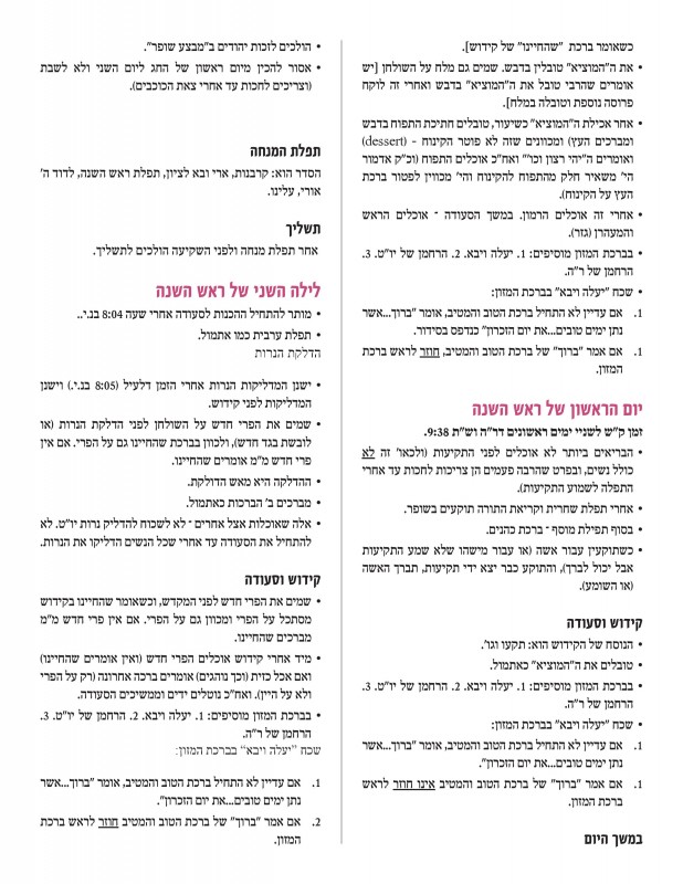 Laws and Customs: Rosh Hashana and the Aseres Yemei Teshuva ...