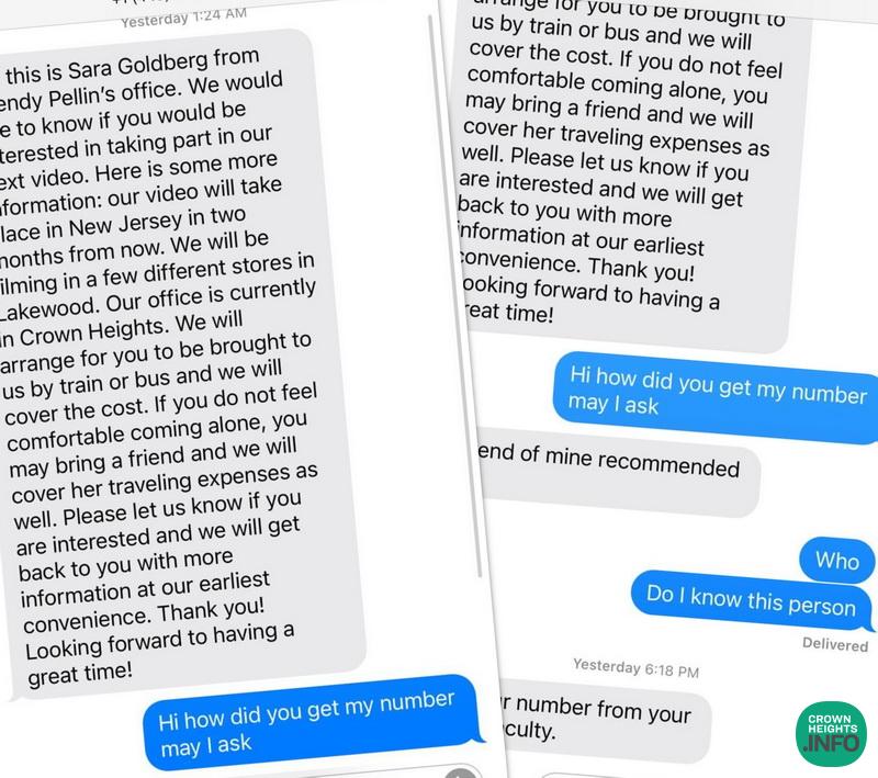 PSA: Chabad Girls Being Targeted For Luring Scam By Text | CrownHeights ...