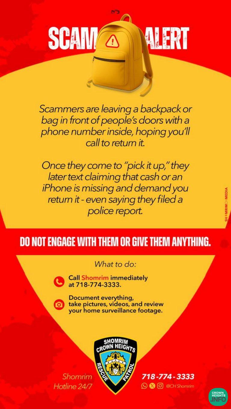 Crown Heights Shomrim Warns of New Scam Targeting Community ...